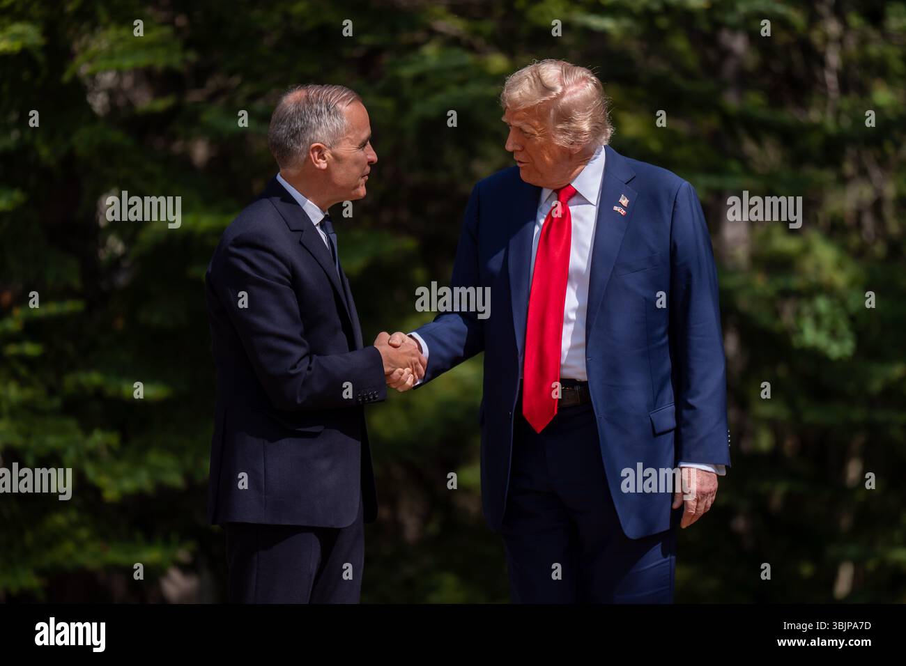 Kananaskis, Canada. 16th June, 2025. US President Donald Trump is ...