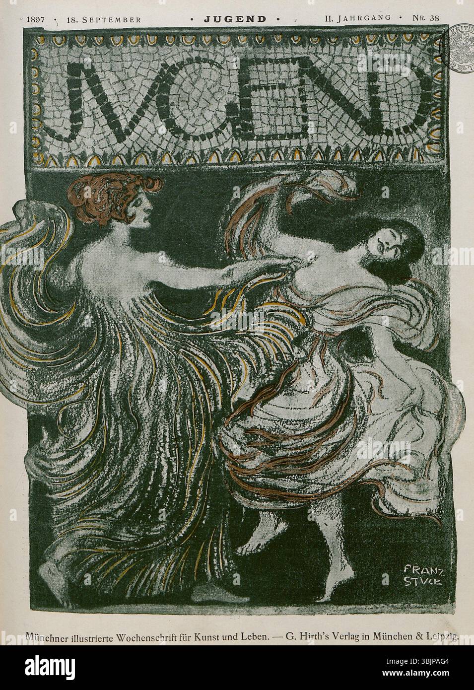 This 1897 cover of 'Jugend' magazine, designed by Franz von Stuck ...