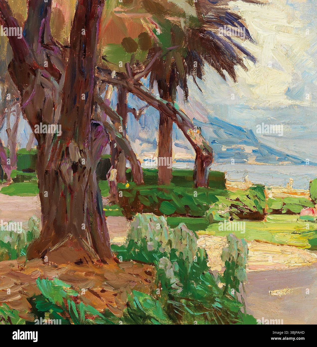 *At the Côte d'Azur* by Carl Moll (circa 1926) is an oil painting on ...