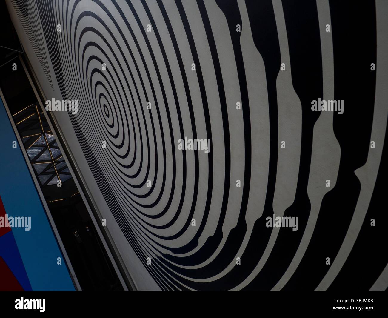 Interior of the palace - museum of the Vasarely Foundation, exhibiting the works of Victor ...