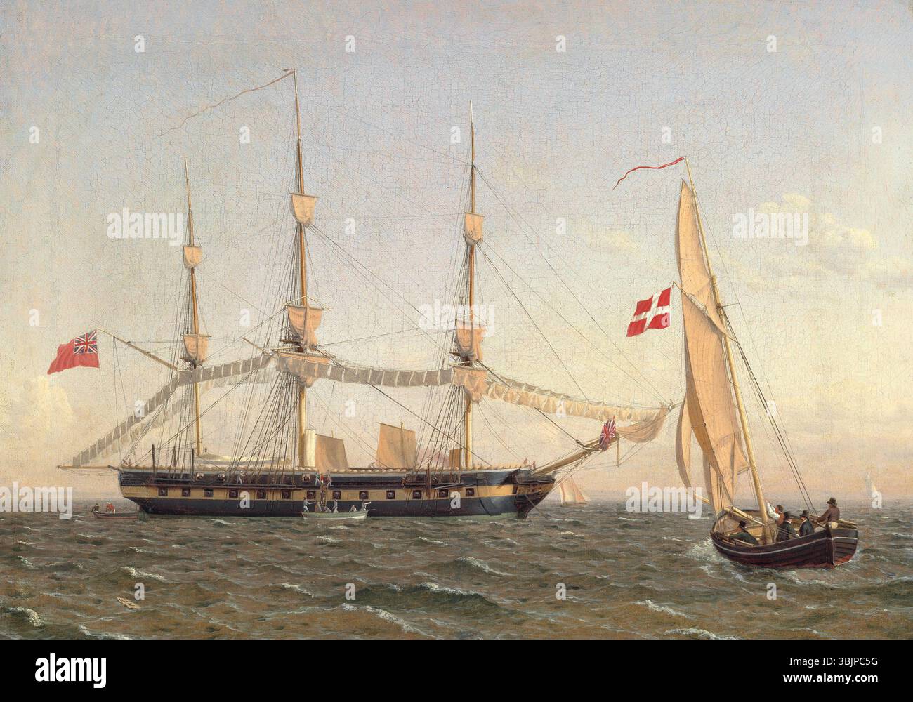 Christoffer Wilhelm Eckersberg's *En engelsk fregat til ankers* (1822 ...