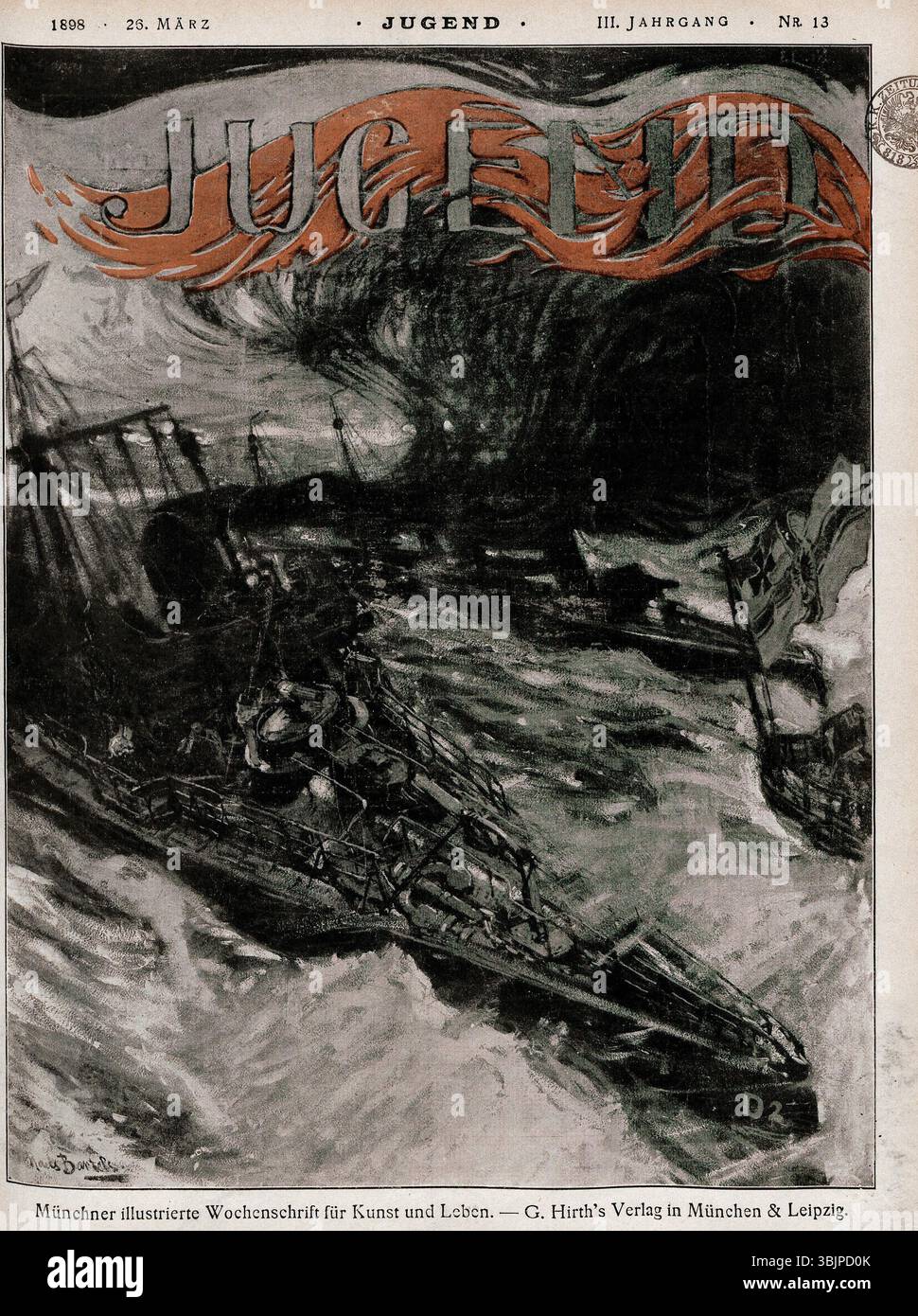 This cover illustration for the German magazine 'Jugend' by Hans von ...