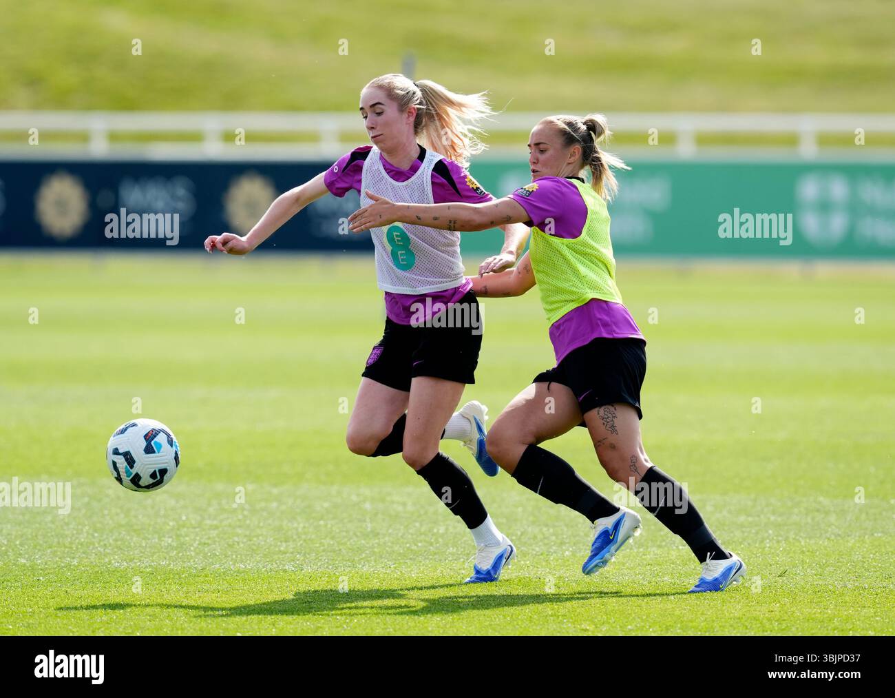 England's Missy Bo Kearns and Georgia Stanway during a training session ...