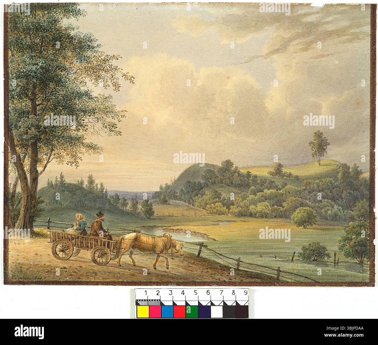 A watercolor painting by Georg Friedrich Schlater (1804–1870) titled ...