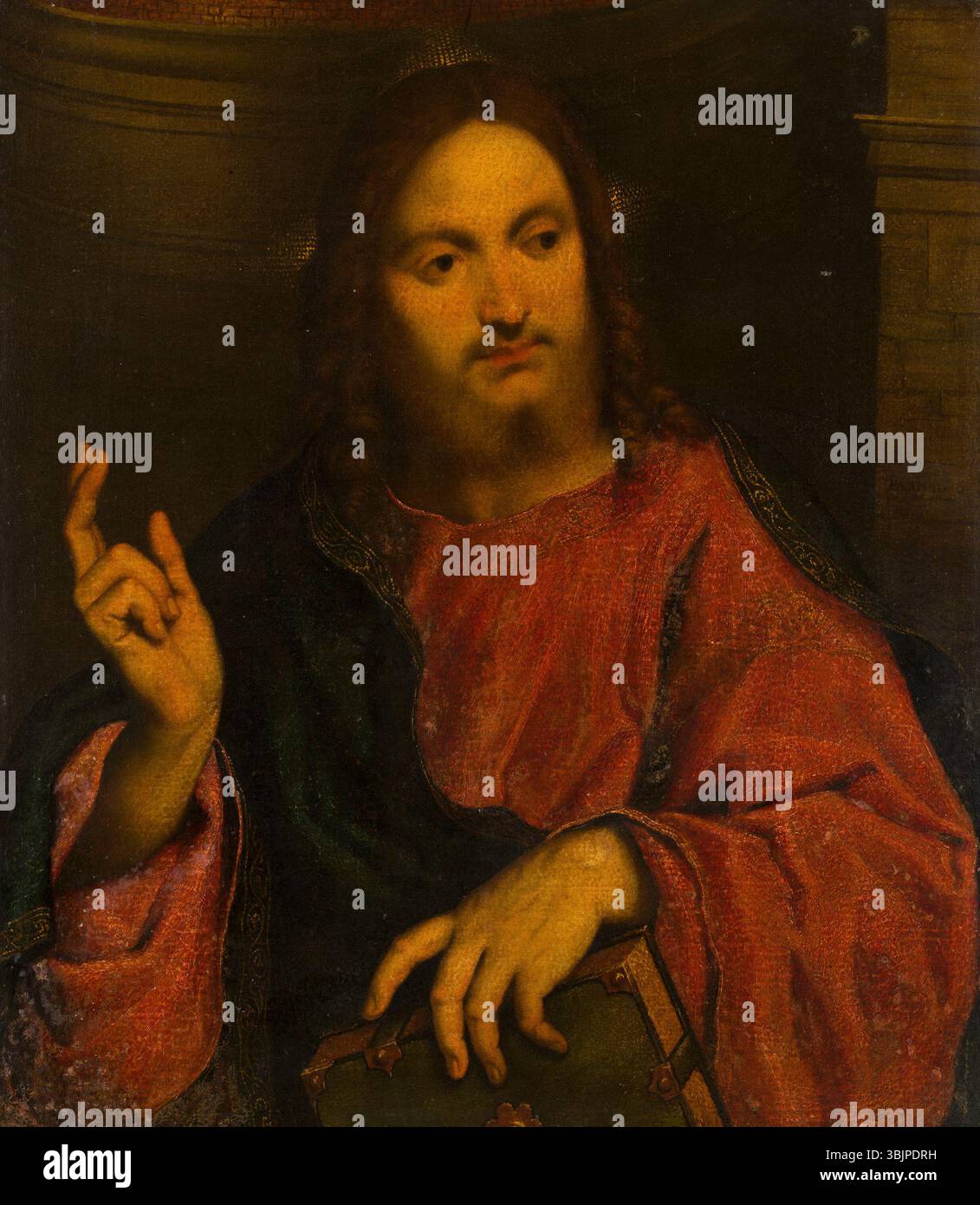 Oil painting by Paris Bordone, circa 1540, depicting Christ offering a ...
