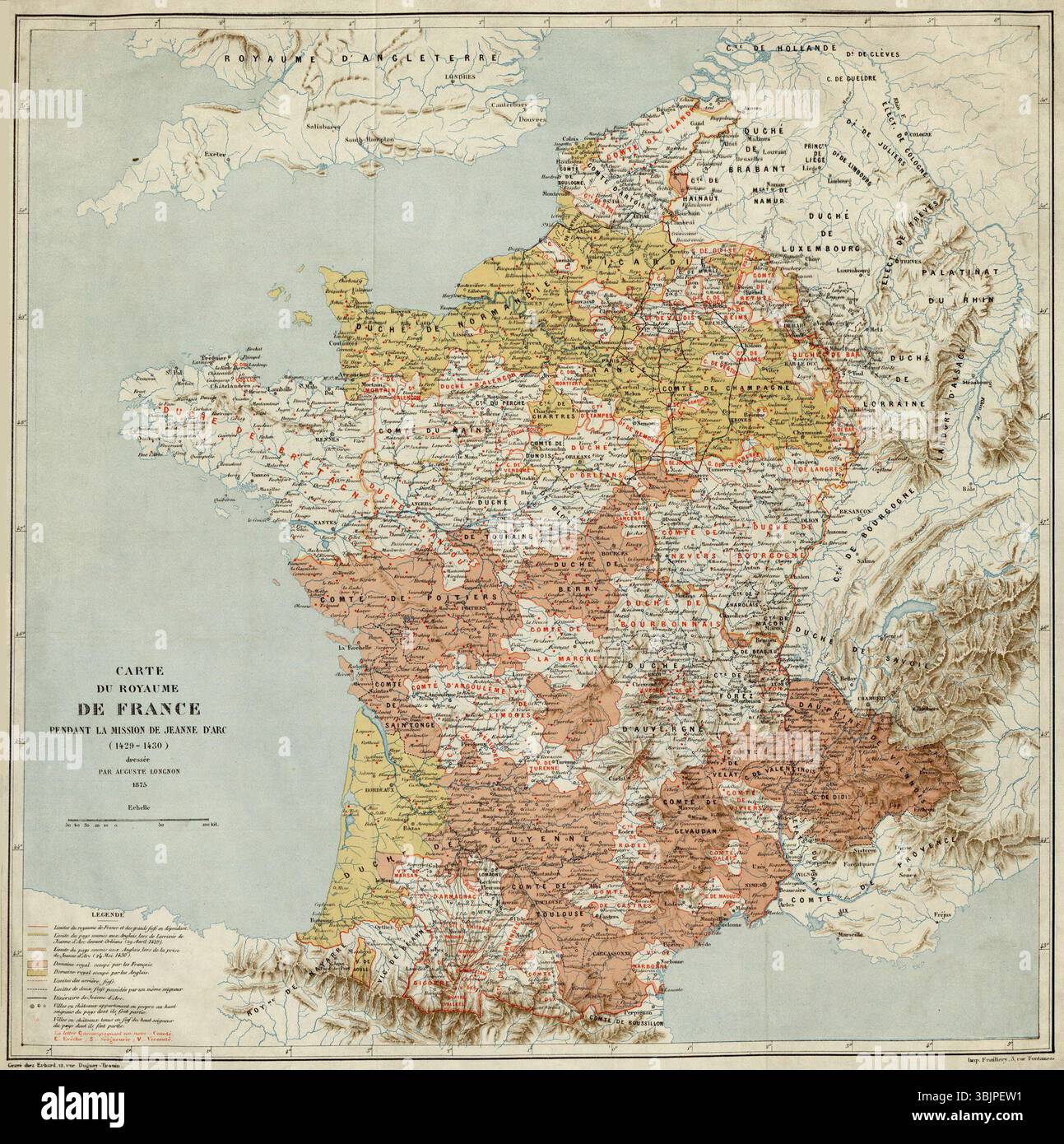 This map by Auguste Longnon, created in 1875, shows the Kingdom of ...