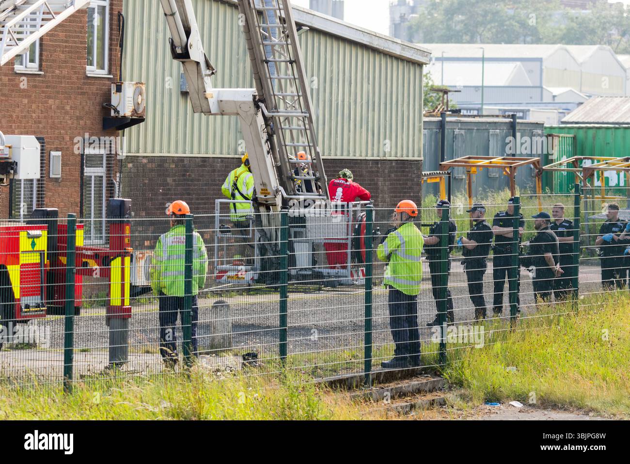 Newton Aycliffe, UK. 16 JUN, 2025. Activists are removed and arrrested ...