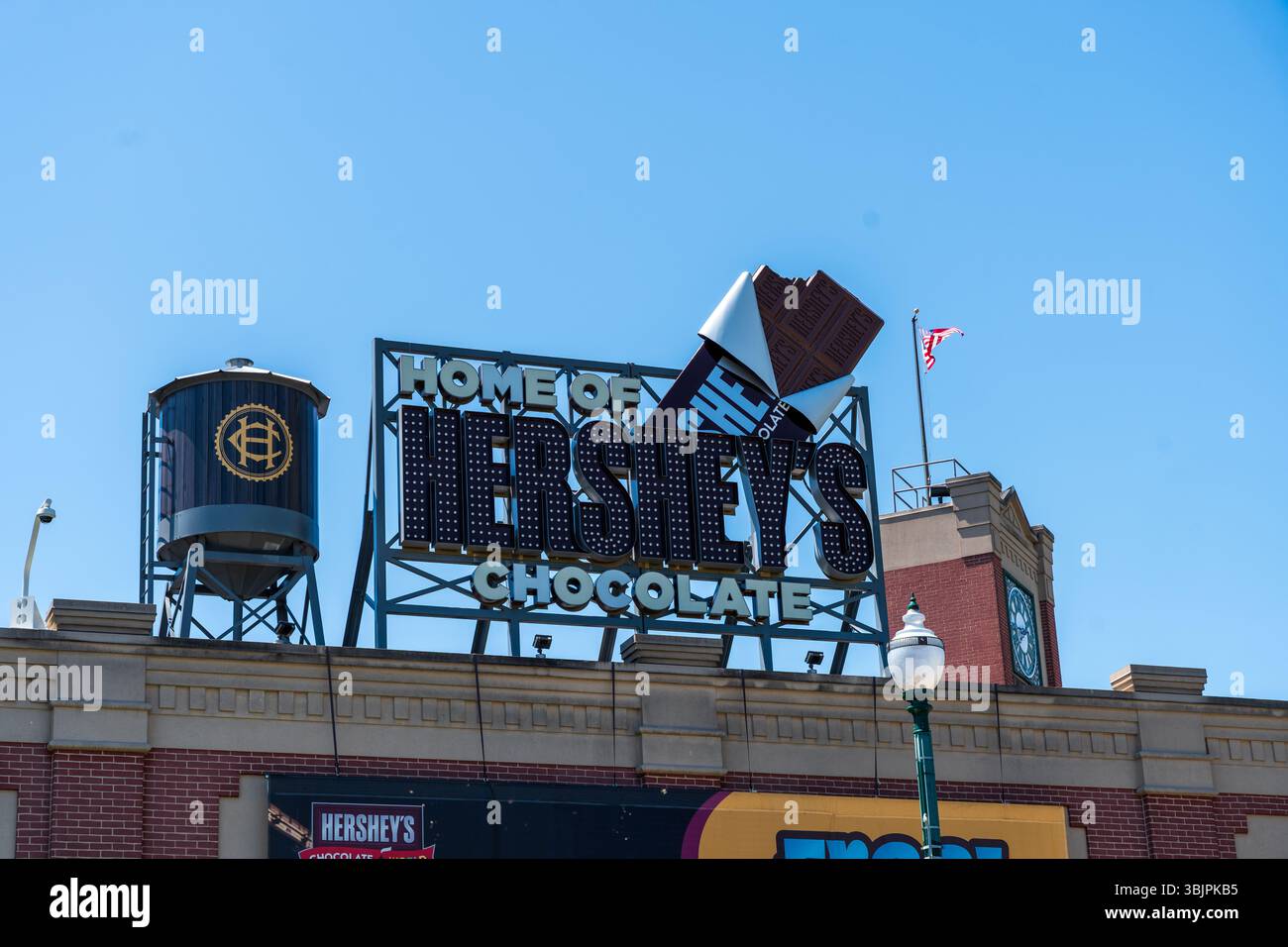 Hershey, PA, USA – May 10, 2025: The Home of Hershey’s Chocolate Sign ...