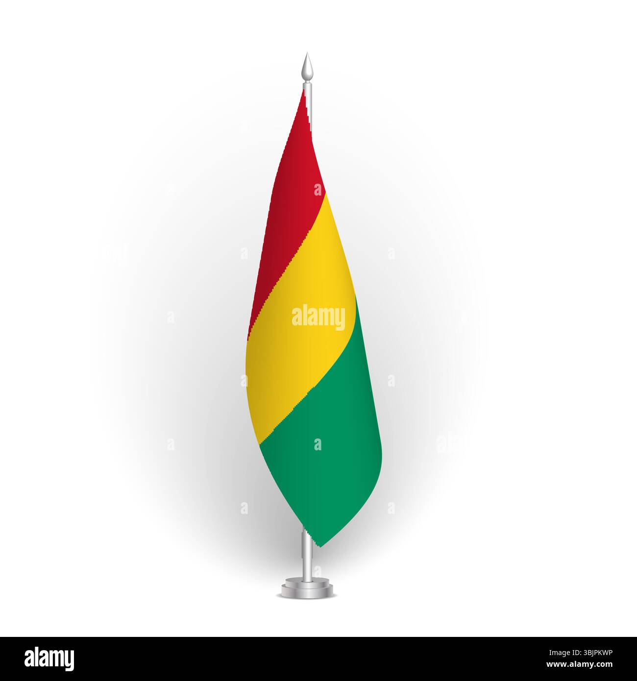 Guinea flag - 3D standard conference flag hanging on ground flagpole ...