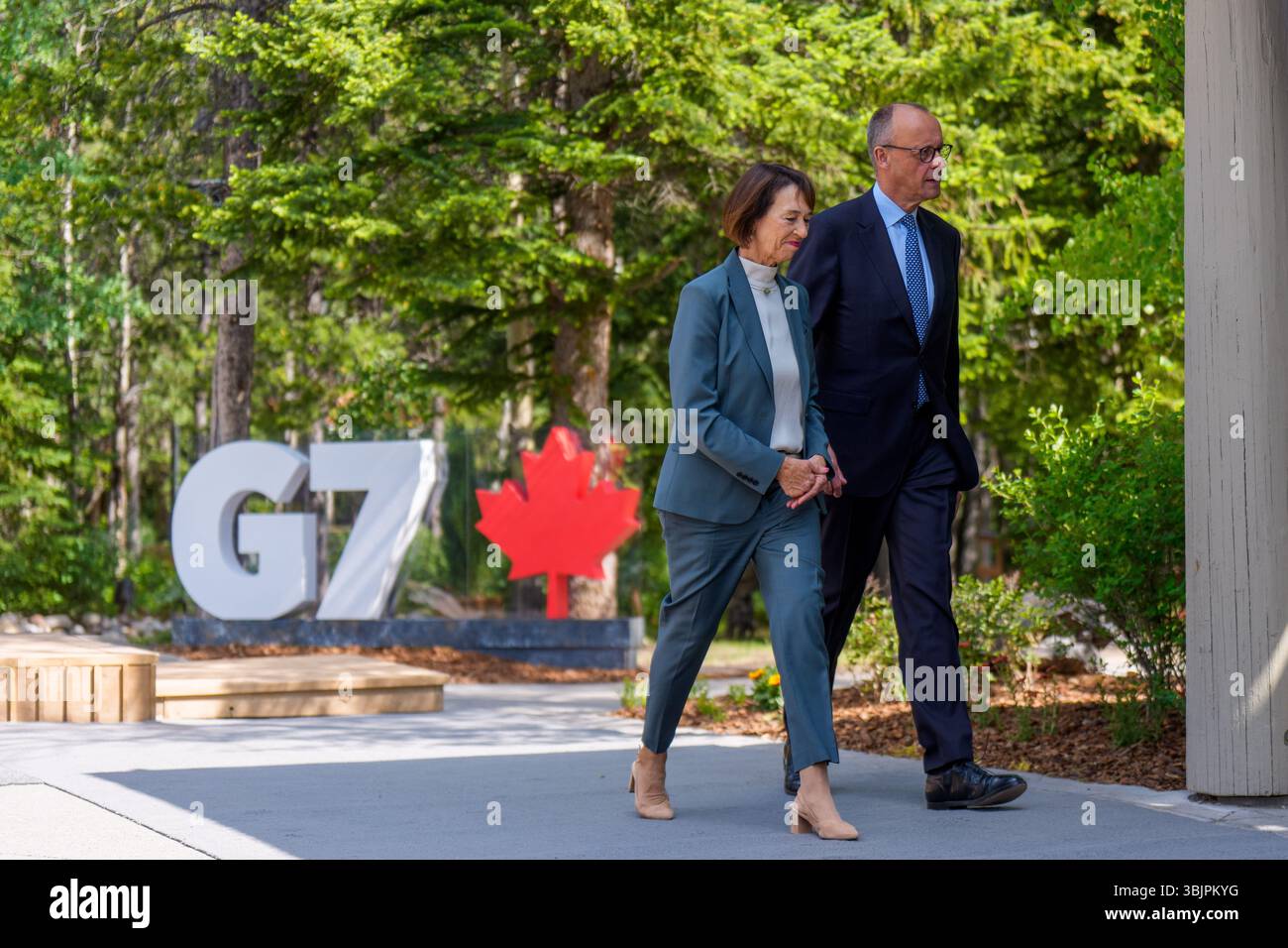 Kananaskis, Canada. 16th June, 2025. Federal Chancellor Friedrich Merz (CDU) attends the G7 ...