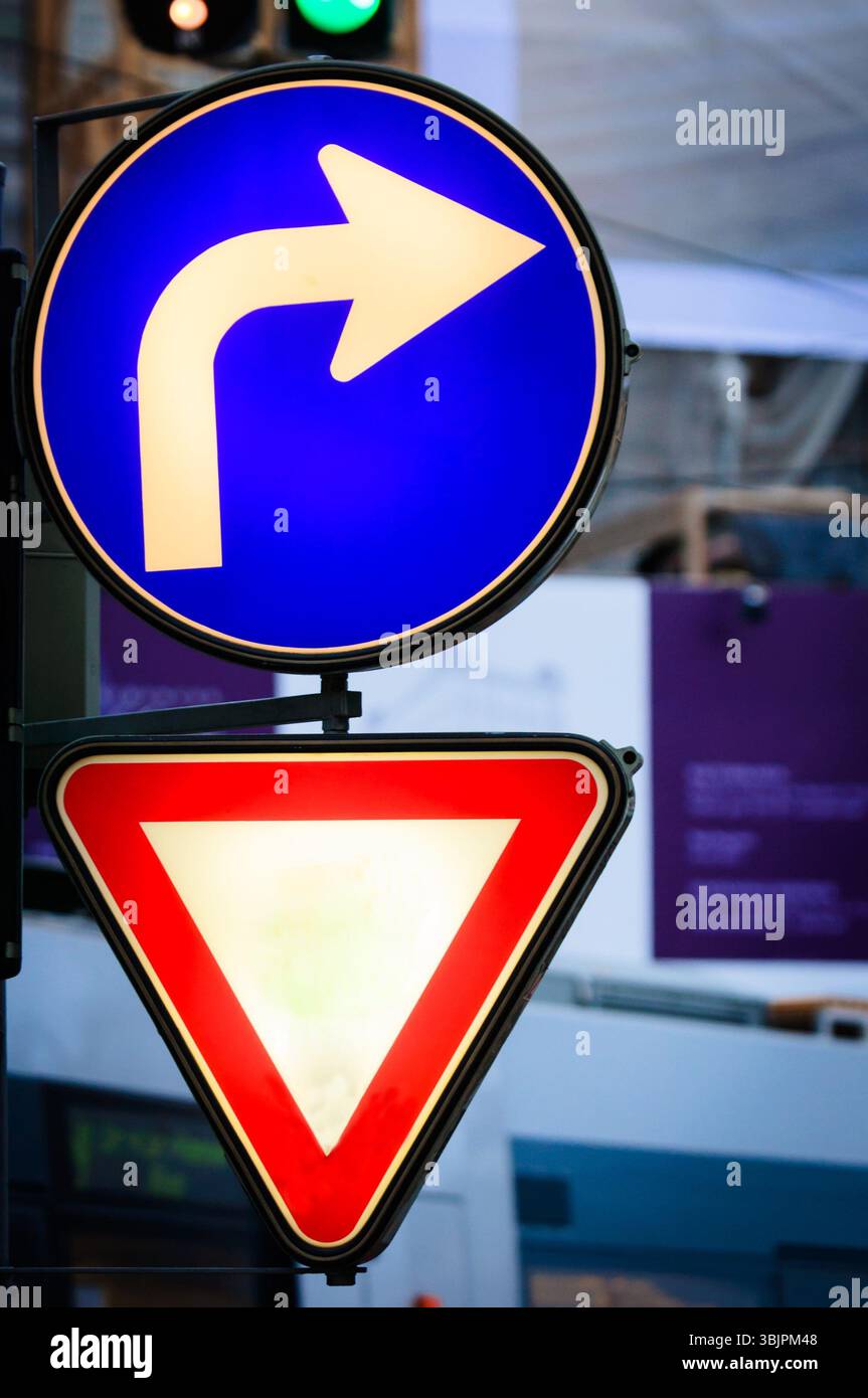 Glowing road signs hi-res stock photography and images - Alamy