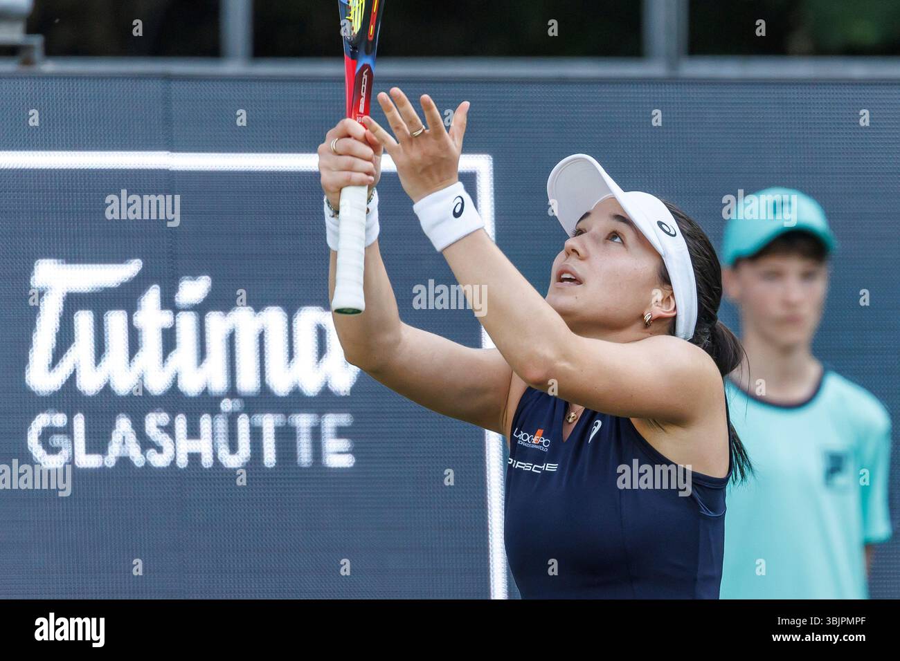 Germany's Eva Lys gestures during the Berlin WTA tennis tournament ...