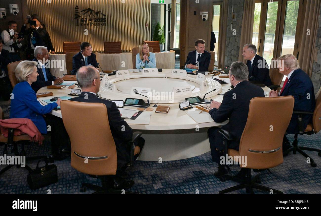 G7 Summit Meeting session one is held in Kananaskis, Canada on June 16 ...