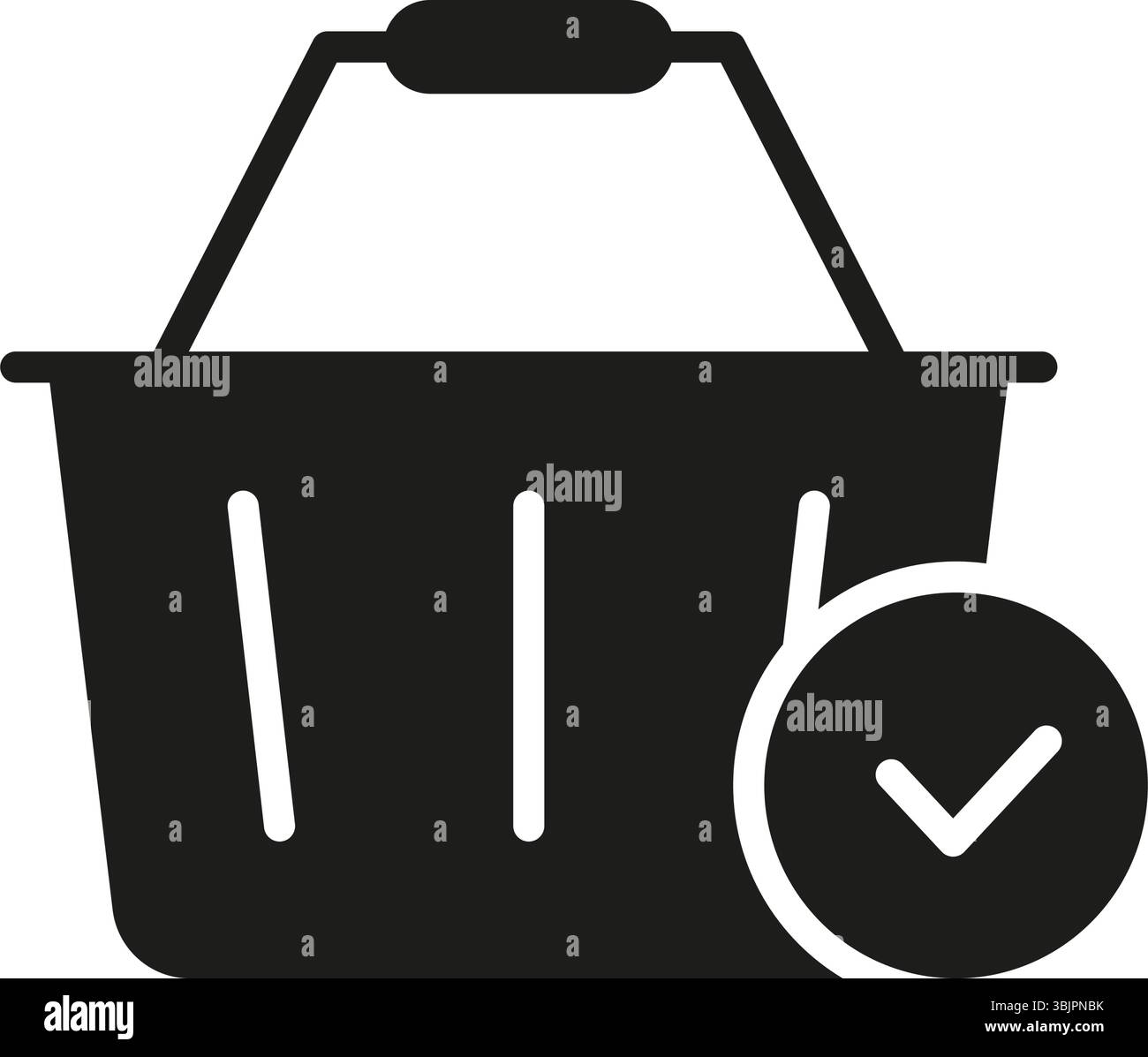 Shopping Basket With Checkmark Solid Icon. Successful Online Shopping ...