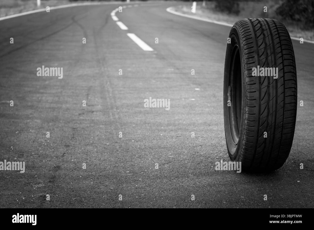 Car road close up Black and White Stock Photos & Images - Alamy