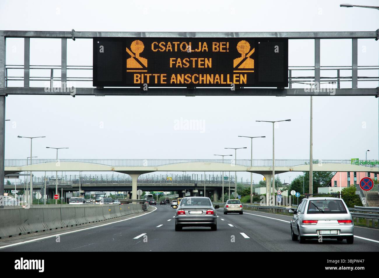 Warning sign on motorway hi-res stock photography and images - Alamy
