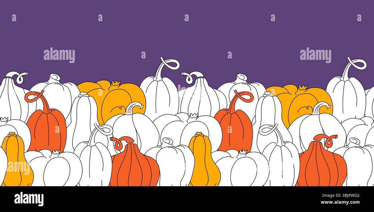 Seamless horizontal banner autumn Stock Vector Images - Alamy