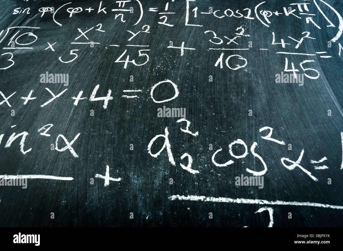 Blackboard with formulas and numbers Stock Photo - Alamy
