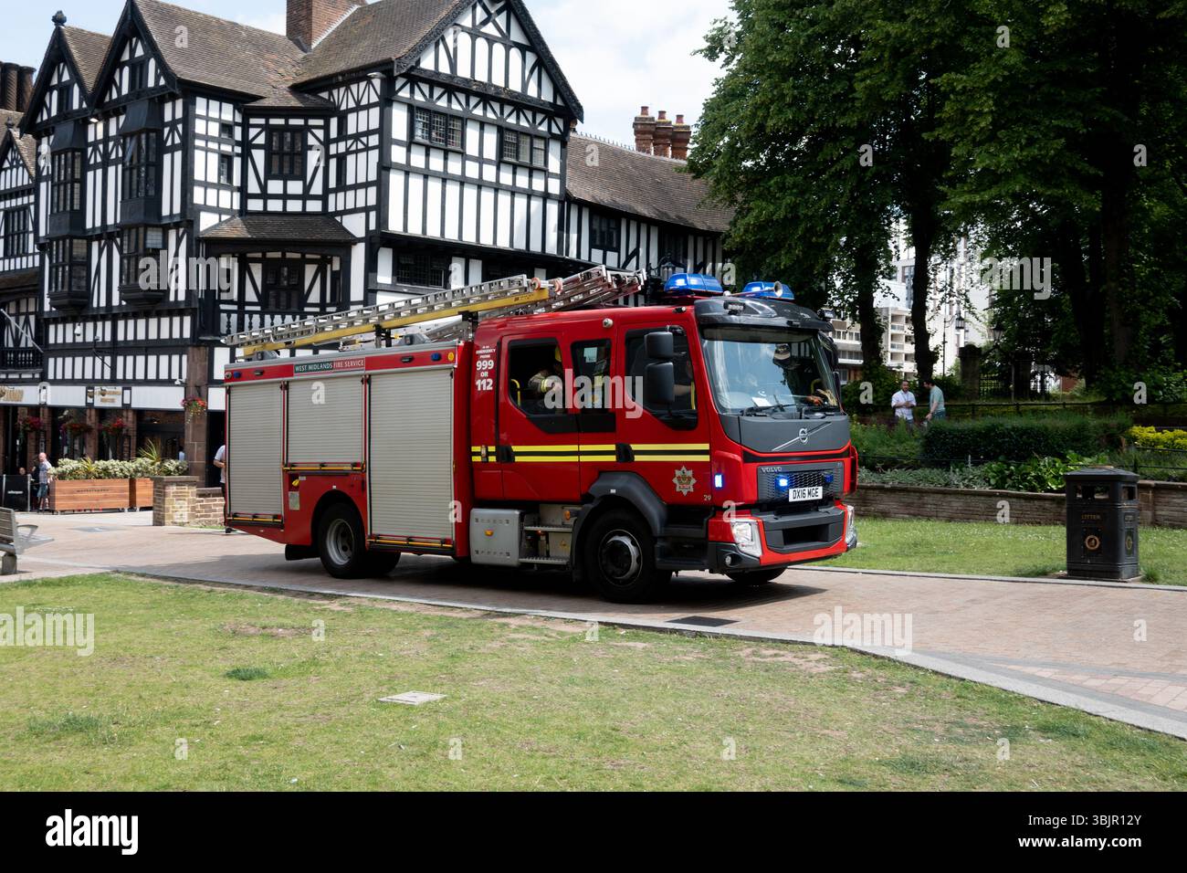 West Midlands Fire Service vehicle in Coventry city centre, West ...