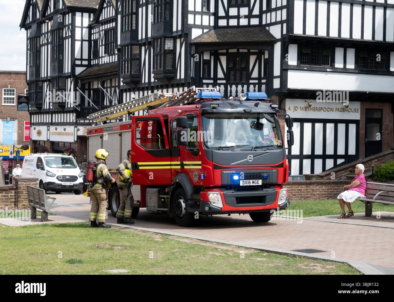 West Midlands Fire Service vehicle in Coventry city centre, West ...
