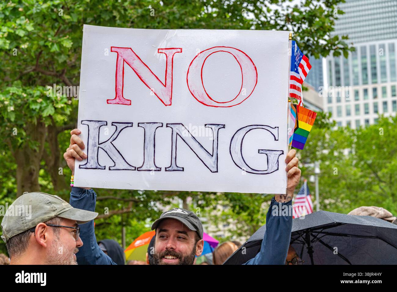 Boston, MA, US-June 14, 2025: People attend the nationwide No Kings ...