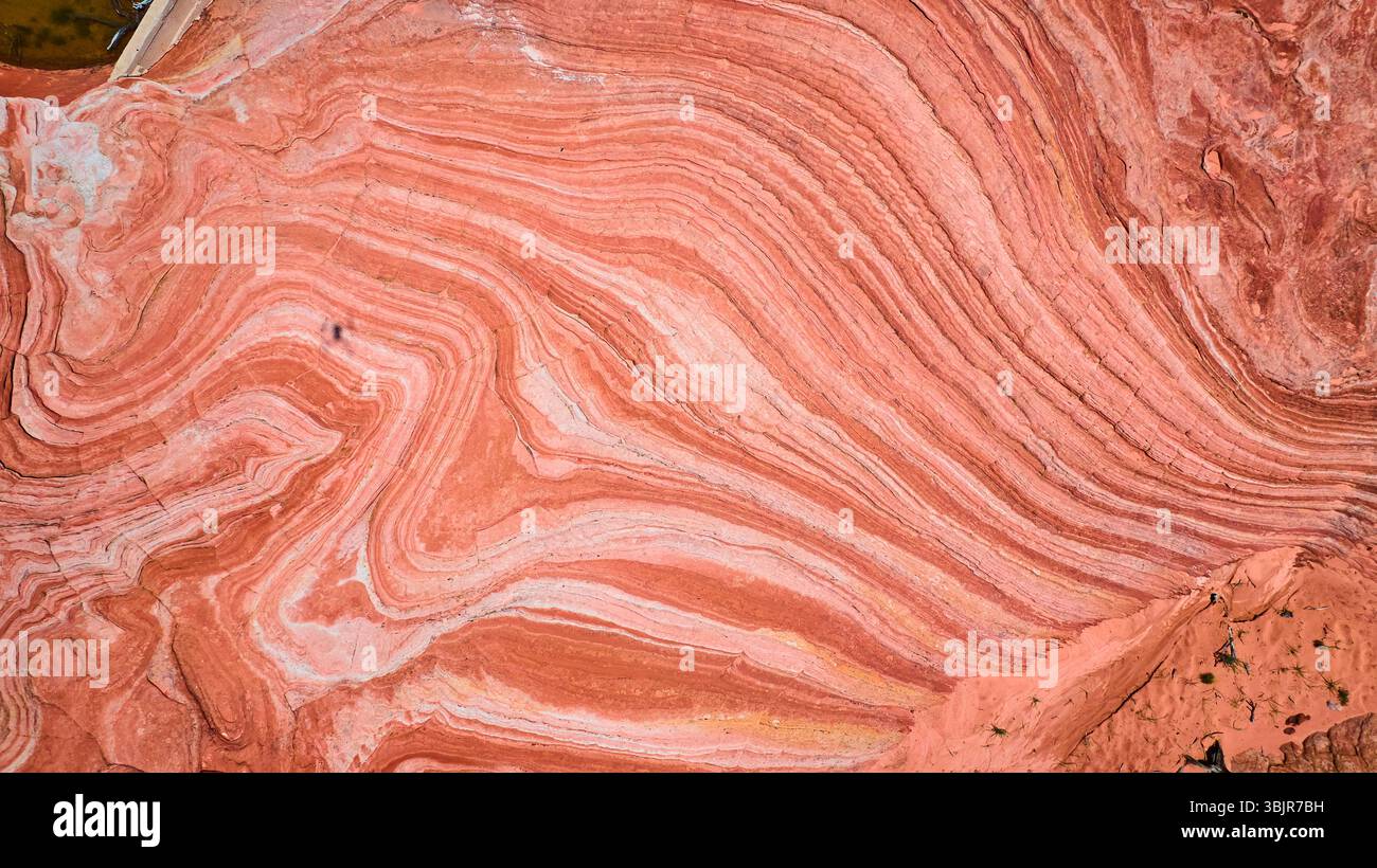 Aerial Red Rock Sedimentary Layers and Natural Patterns Fly Over Stock ...