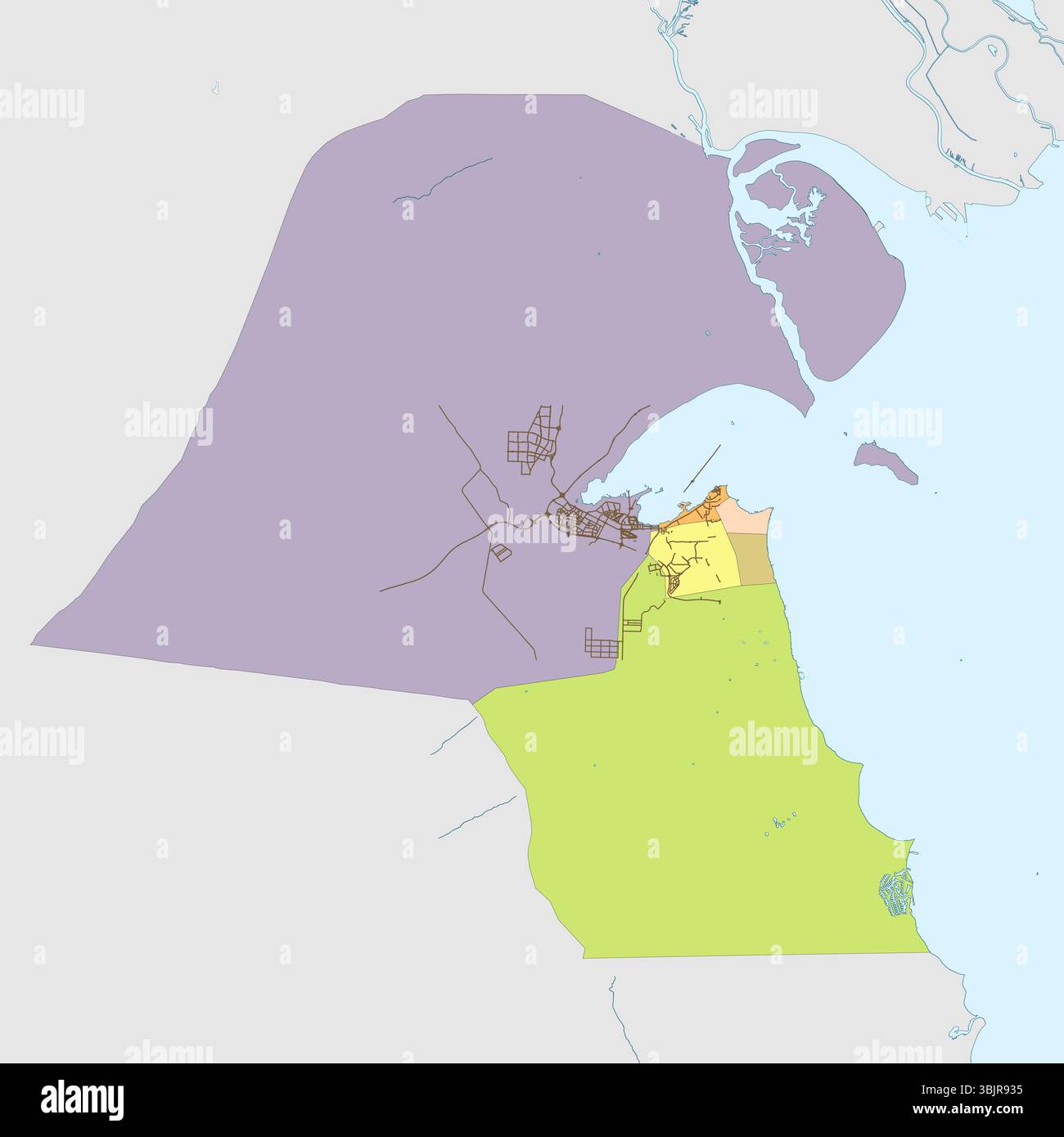 Vector map kuwait city hi-res stock photography and images - Alamy