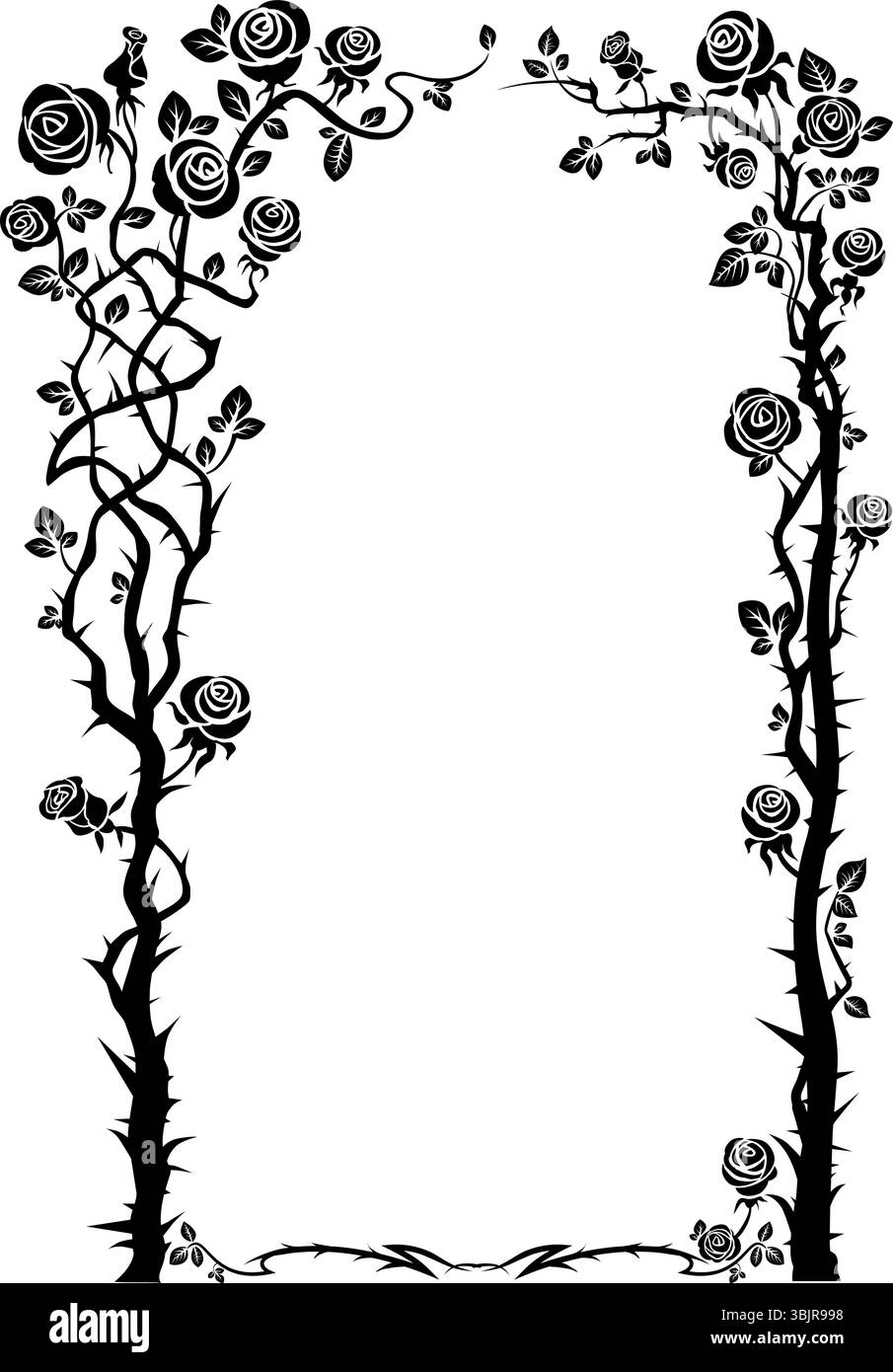 Graphic rose frame Stock Vector Image & Art - Alamy