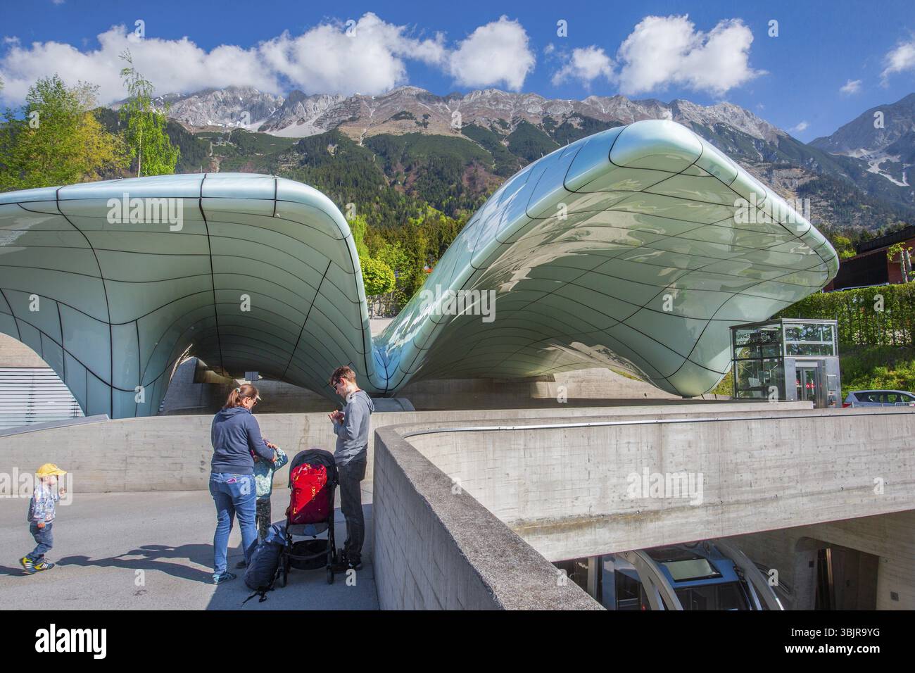 Mountain station of the Hungerburg cable car designed by architect Zaha ...
