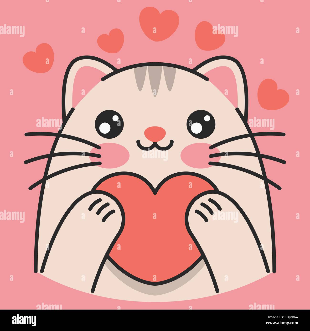 Adorable valentines day kitten Stock Vector Images - Alamy