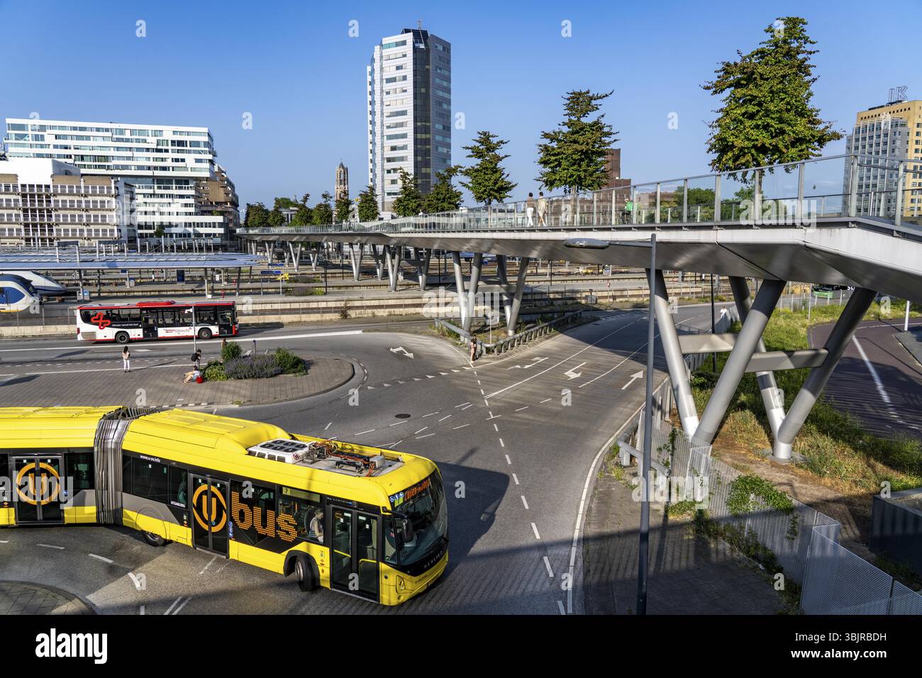 The Moreelsebrug, pedestrian and cycle bridge over the tracks of ...