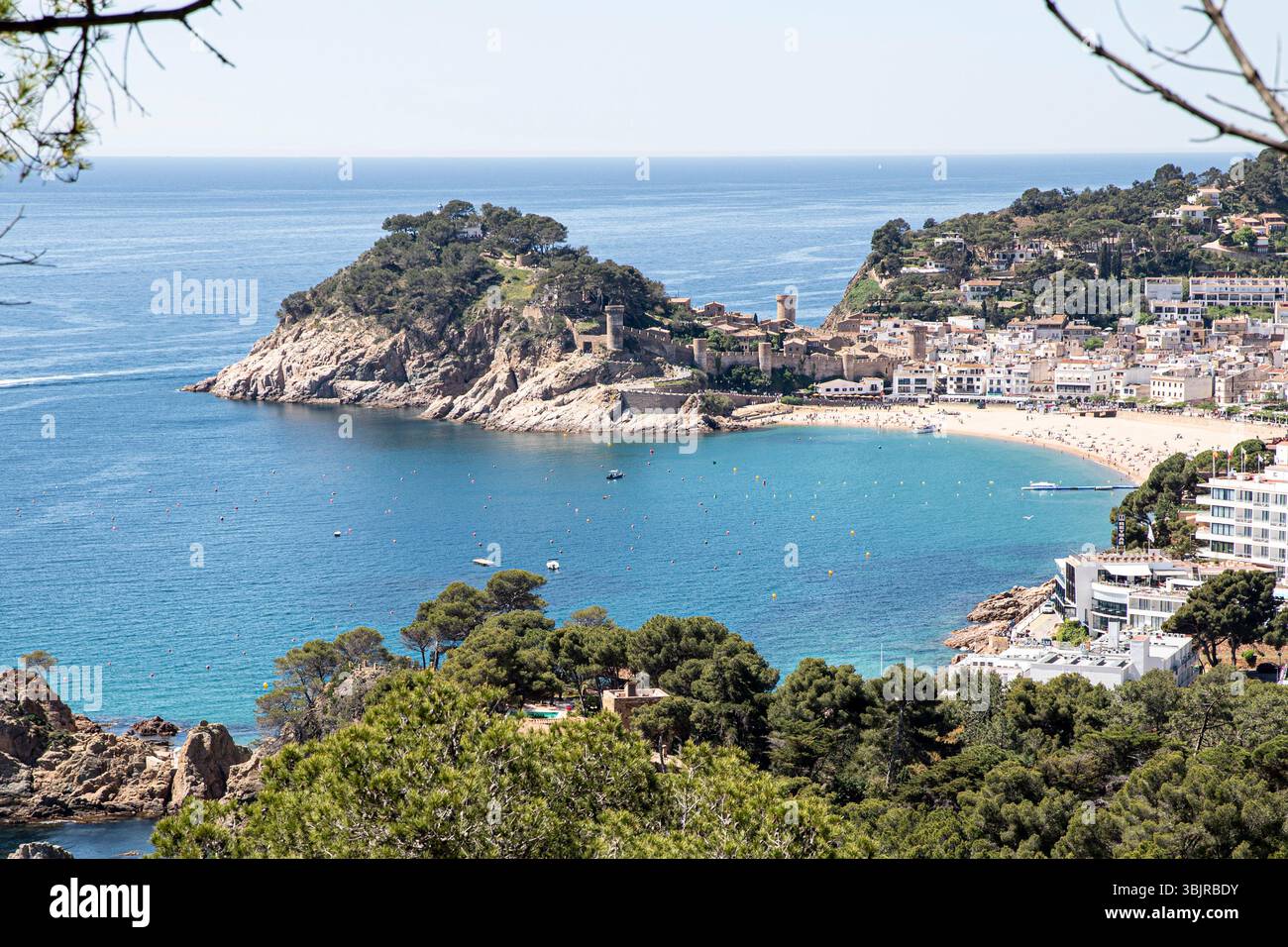 Old Town Tossa de Mar Castle and Azure Sea 12.05.2024 Spain Stock Photo ...
