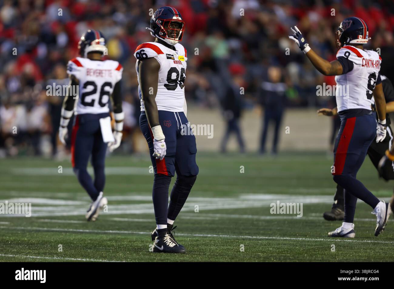 Ottawa, ON - June 13: Montreal Alouettes Defensive Lineman Lwal Uguak ...
