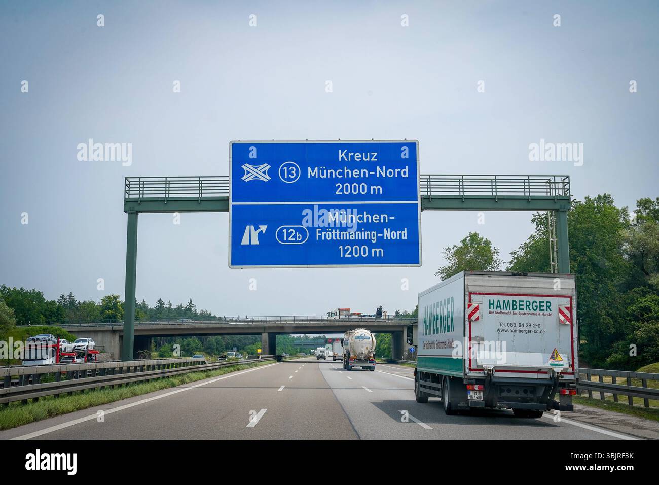 Deutschland, München, Bayern, Europa, Autobahn A9, Autobahnkreuz ...