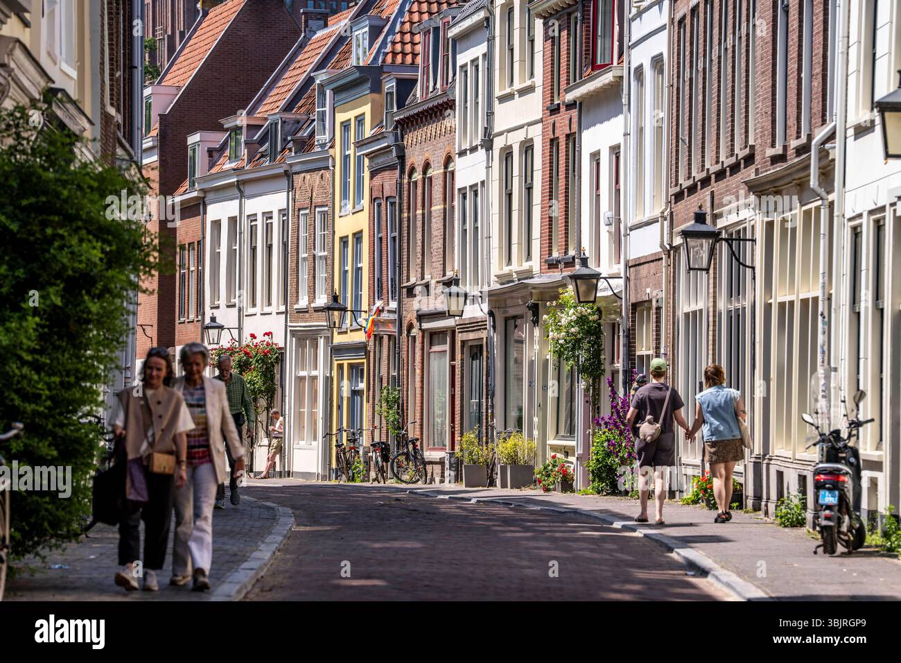 Utrecht, Niederlande, Altstadt, Haverstraat, Altstadthäuser, Laternen ...