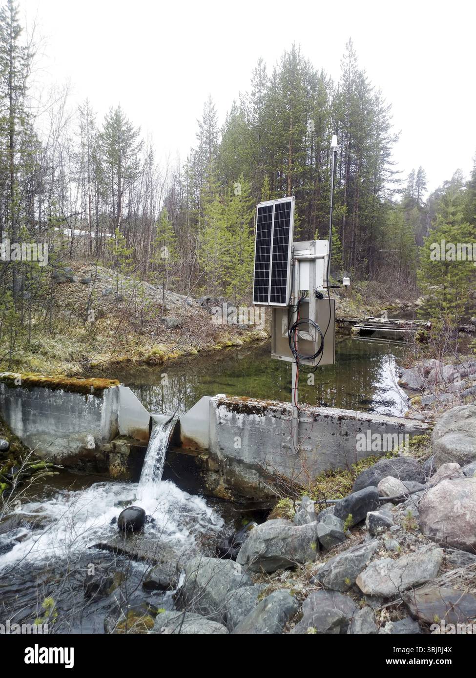 Science. Hydrological research, hydrological station. Measurement of ...