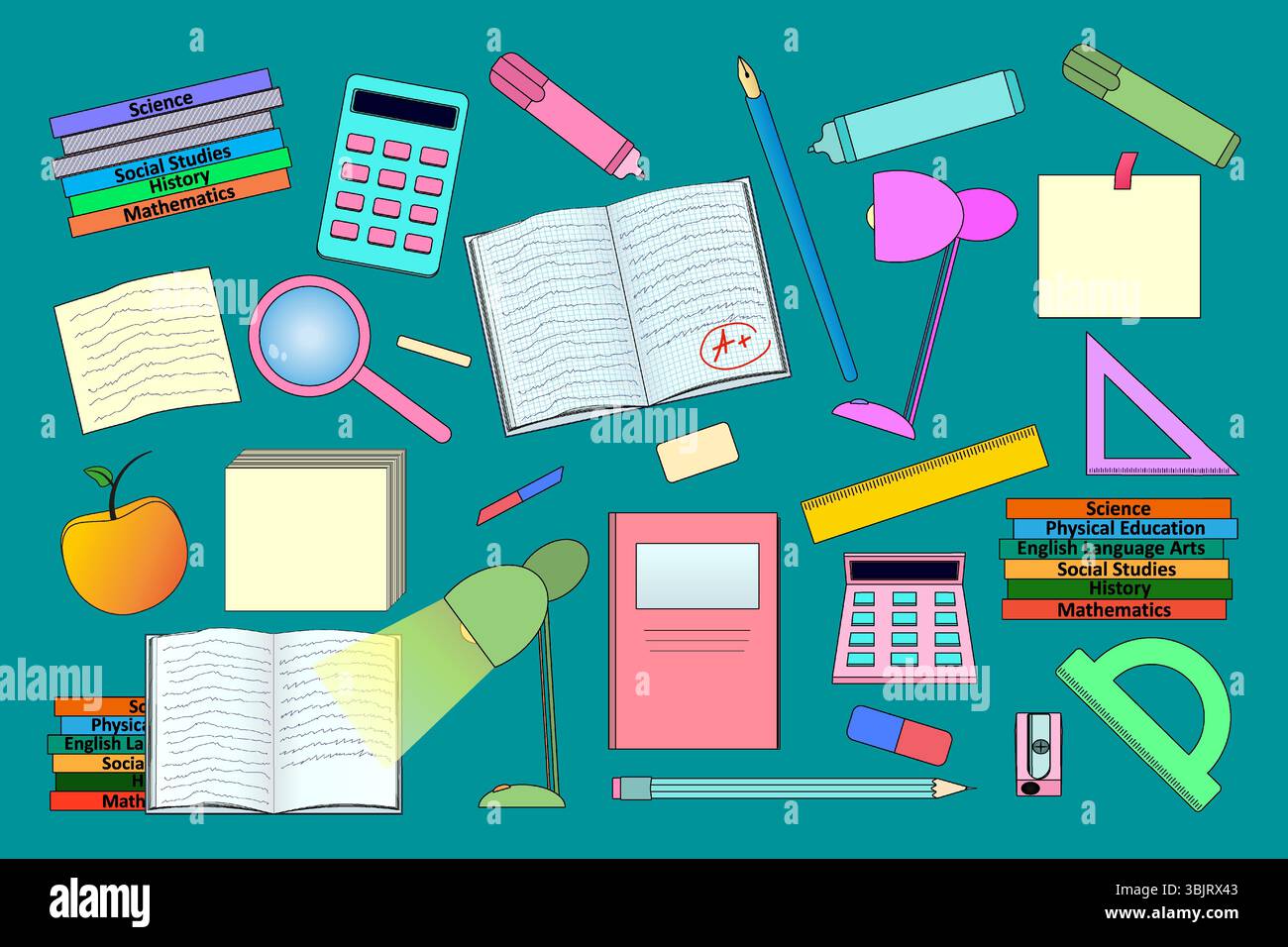 Stack school books textbooks Stock Vector Images - Alamy