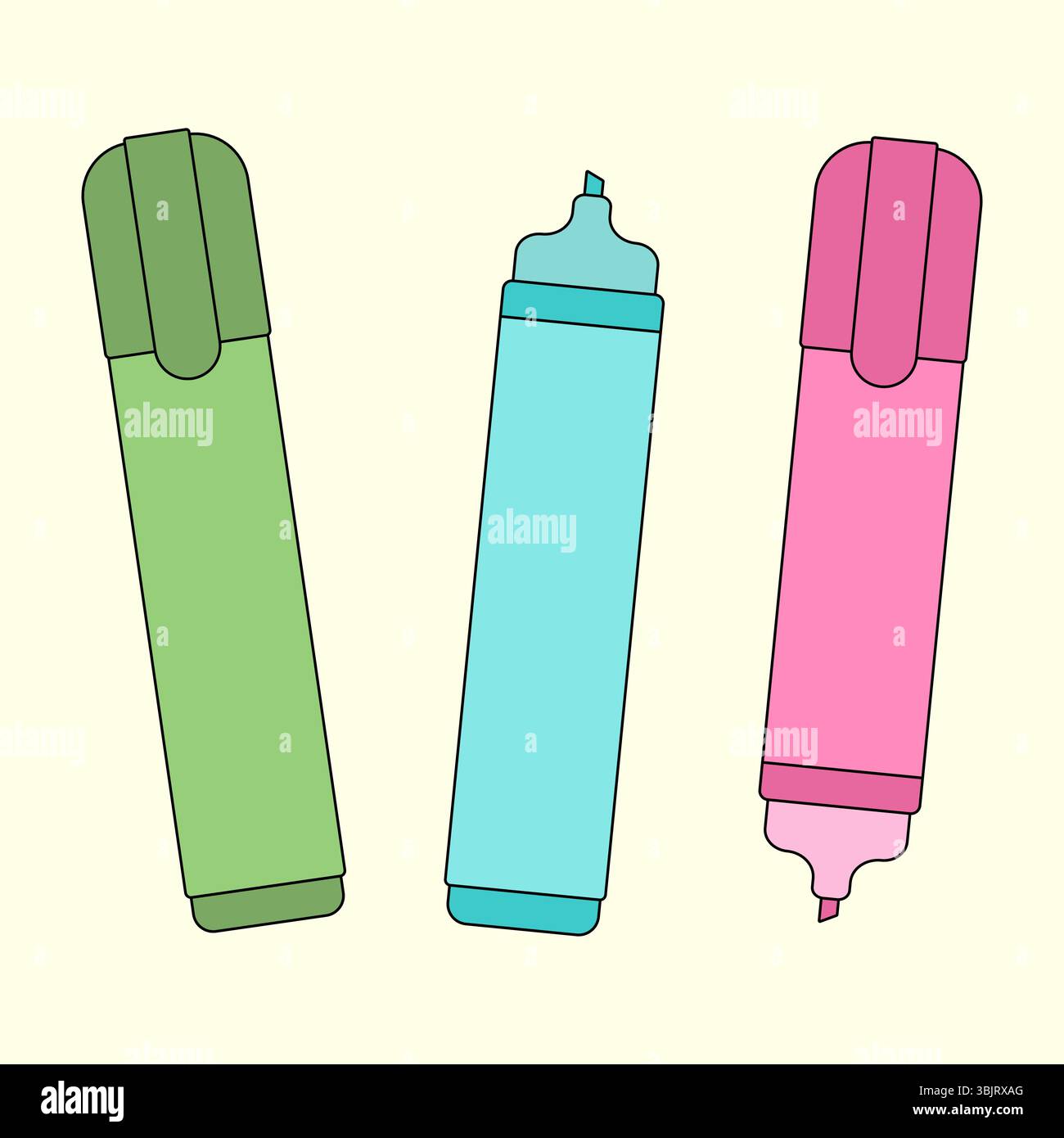 Set yellow stationery items Stock Vector Images - Alamy