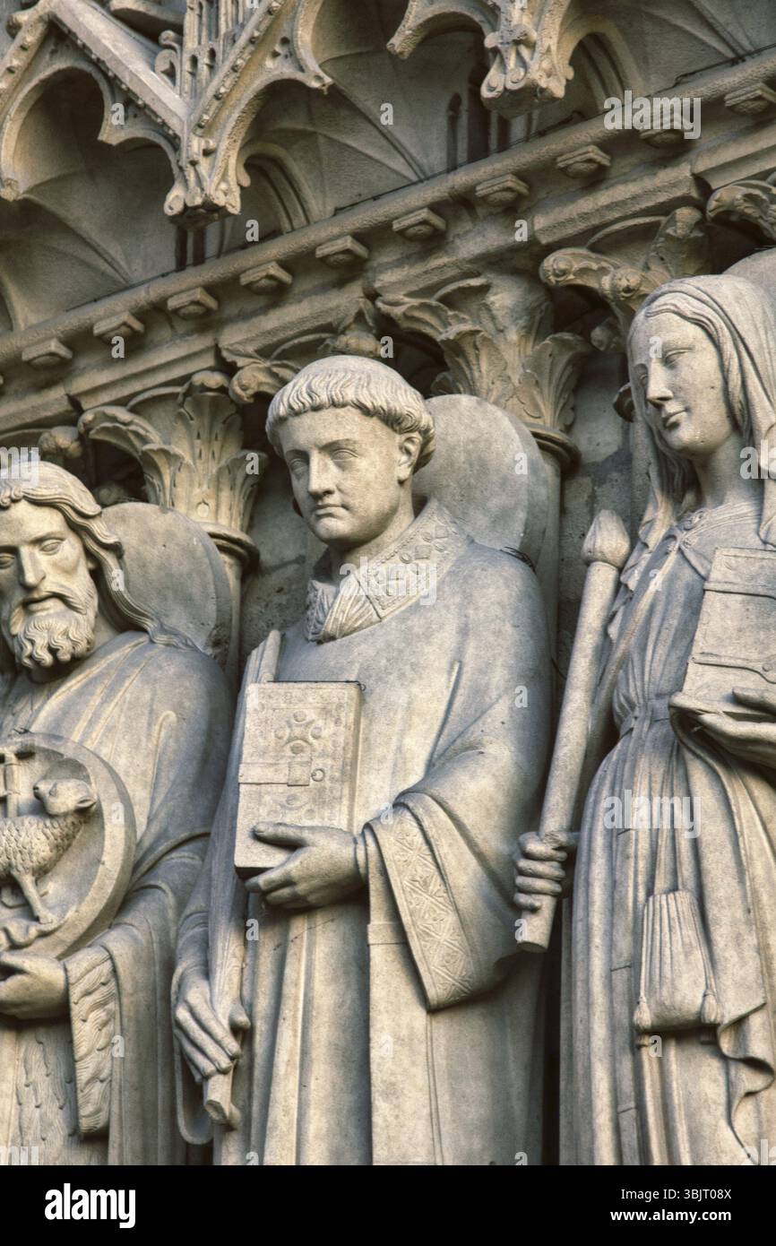 Notre Dame de Paris Cathedral Gothic style. Architectural details ...