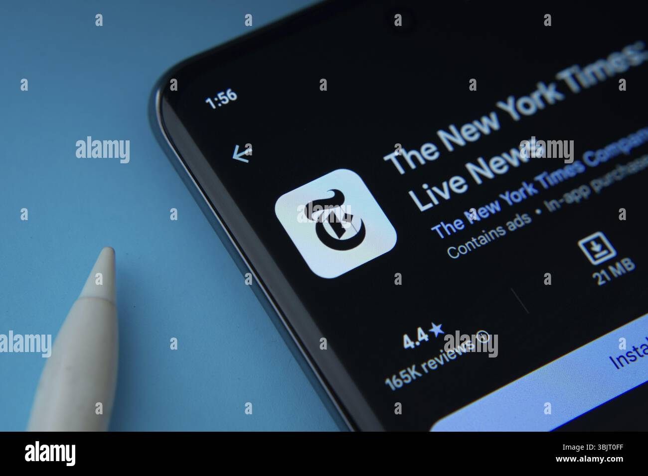 Dhaka, Bangladesh- 18 March 2025: The the new york times app from Google Playstore is displayed ...