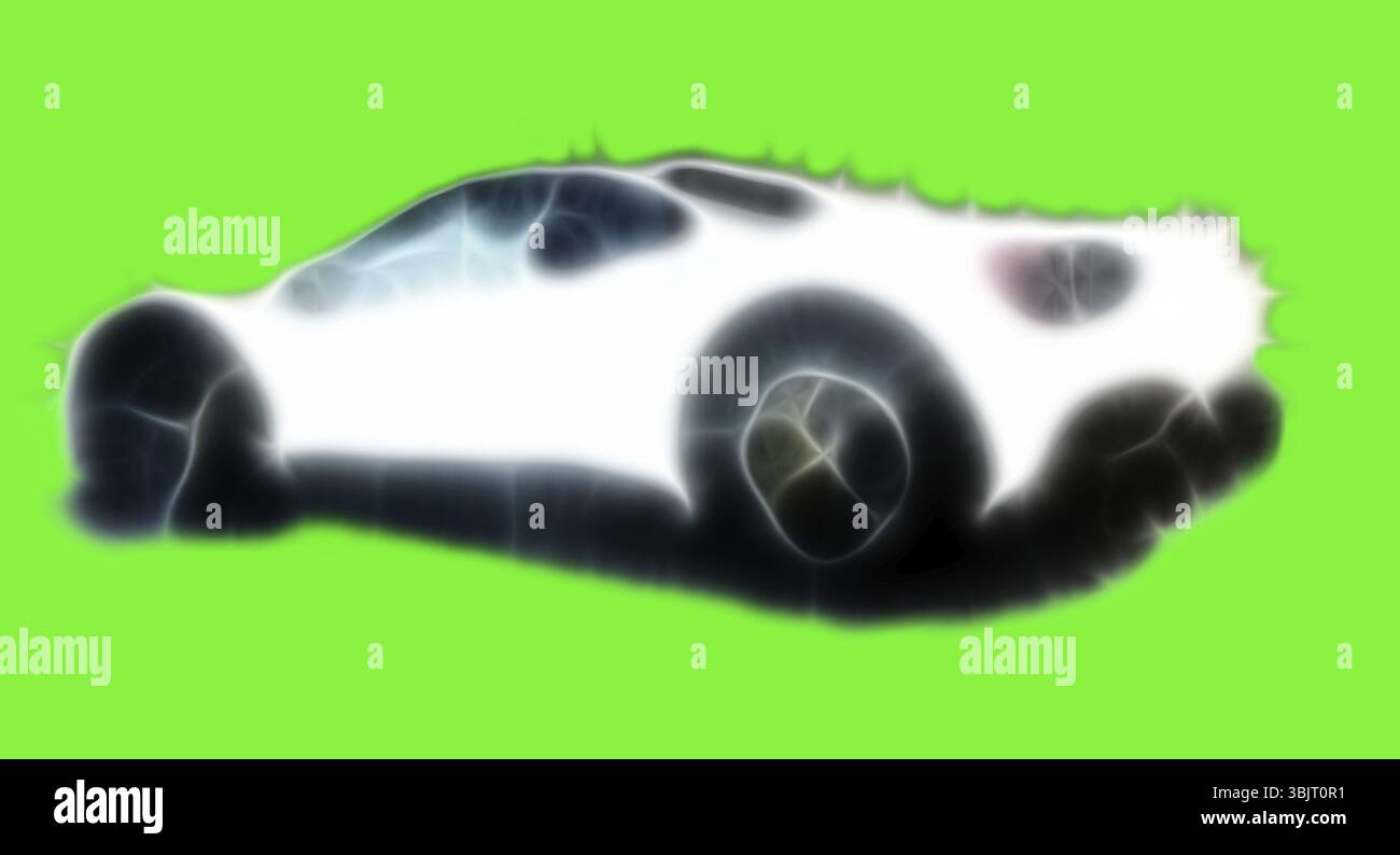Fractal modern luxury racing car on a green background. Vehicles of ...