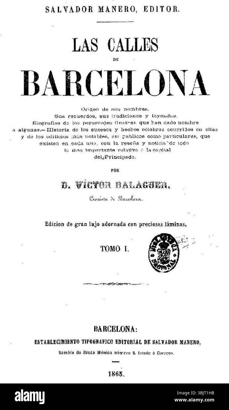 1865 barcelona hi-res stock photography and images - Alamy