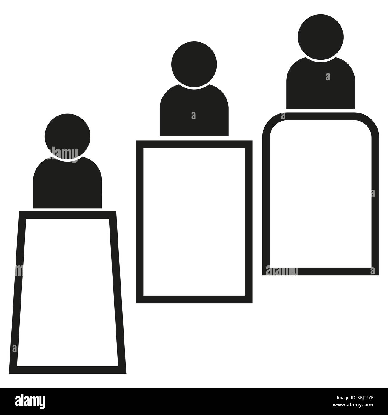Podium rank icons. Human figure silhouettes. Vector competition concept ...