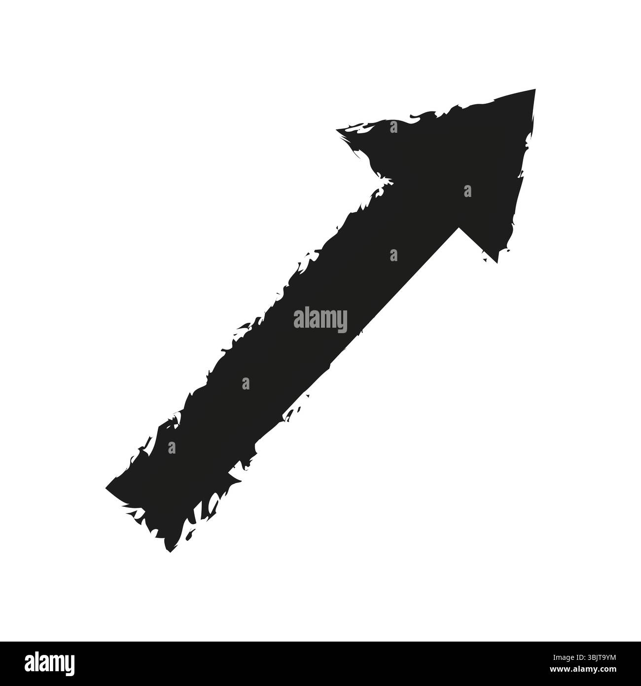 Bold up arrow. Grunge direction vector. Forward movement shape. Black ...