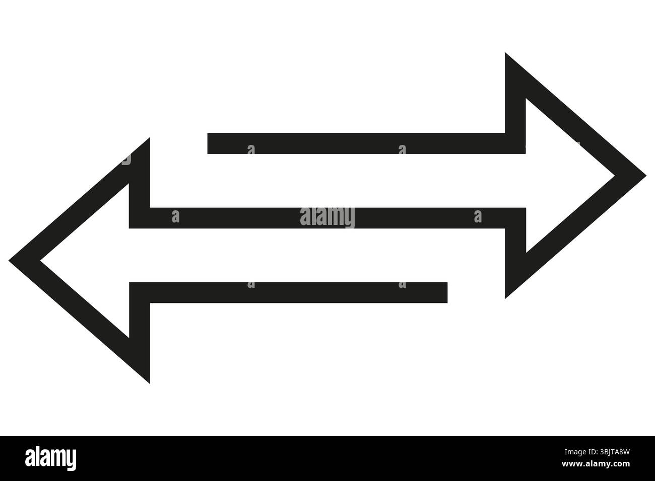 Opposite arrow icon. Horizontal direction shape. Vector line symbol ...