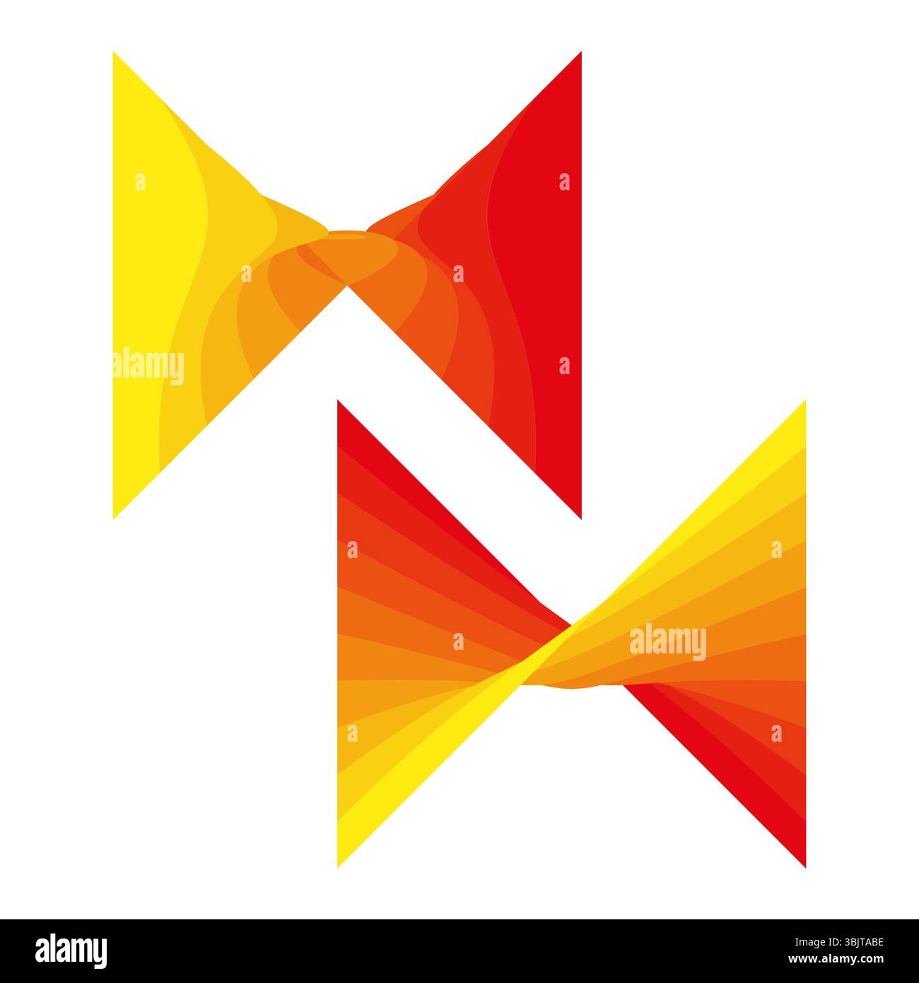 Geometric ribbon fold. Gradient color transition. Twisted banner shape ...