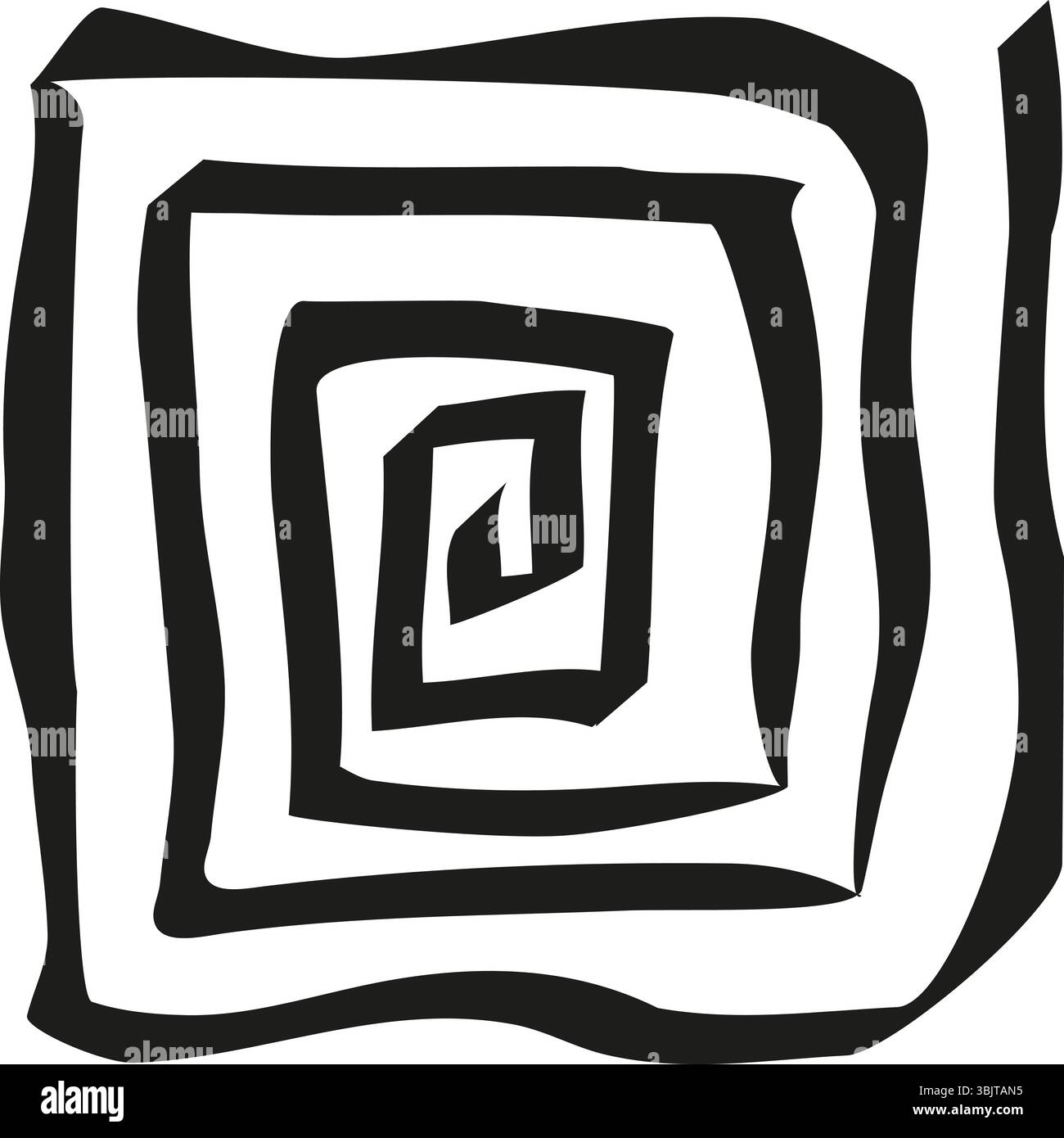 Swirl maze icon. Abstract black spiral. Vector illusion shape. Bold ...