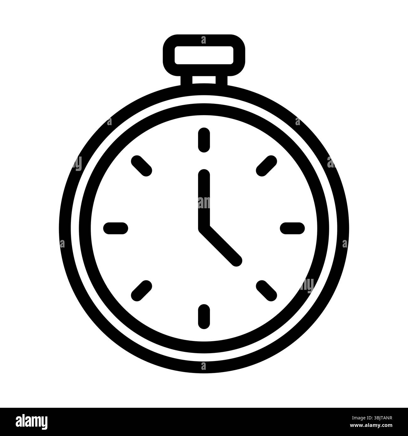 Classic stopwatch icon. Monochrome clock symbol. Clean black shape ...
