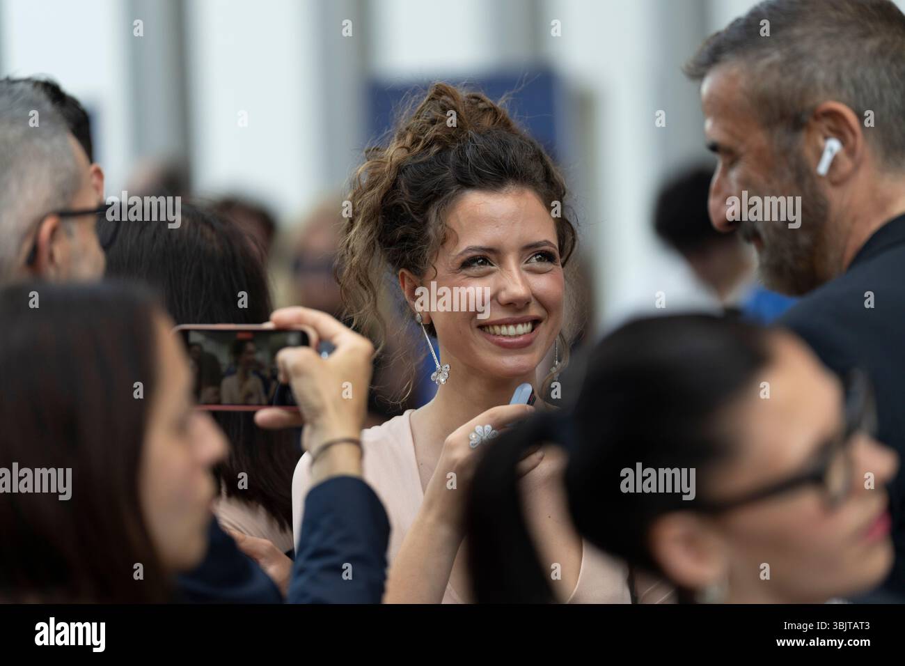 Rome, Italy, June 16, 2025 - Celeste Dalla Porta attends at blue carpet for Nastri d'Argento ...
