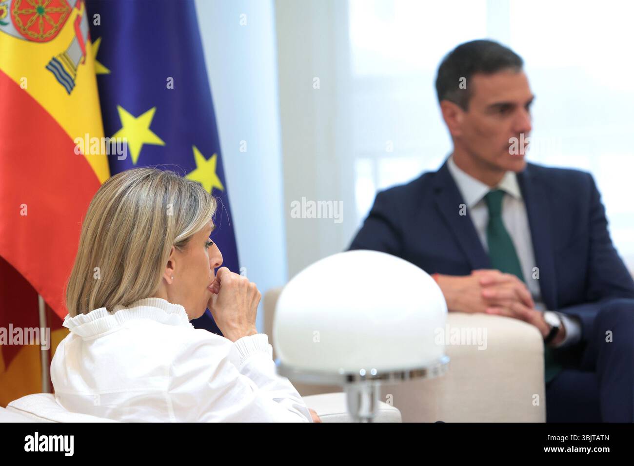 Madrid, Spain; June 16, 2025.- Pedro Sanchez, President of Spain, meets ...
